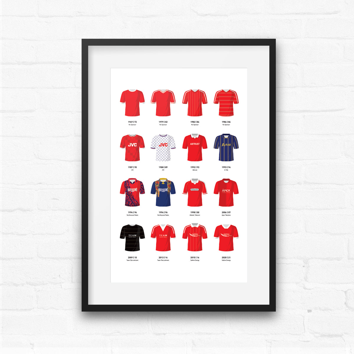 Aberdeen Classic Kits Football Team Print Gift