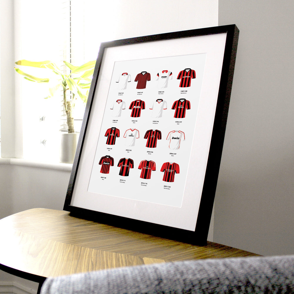 Milan Classic Kits Football Team Print Gift