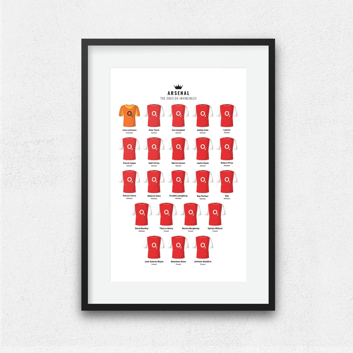 Arsenal 2004 Invincibles Football Team Print Gift